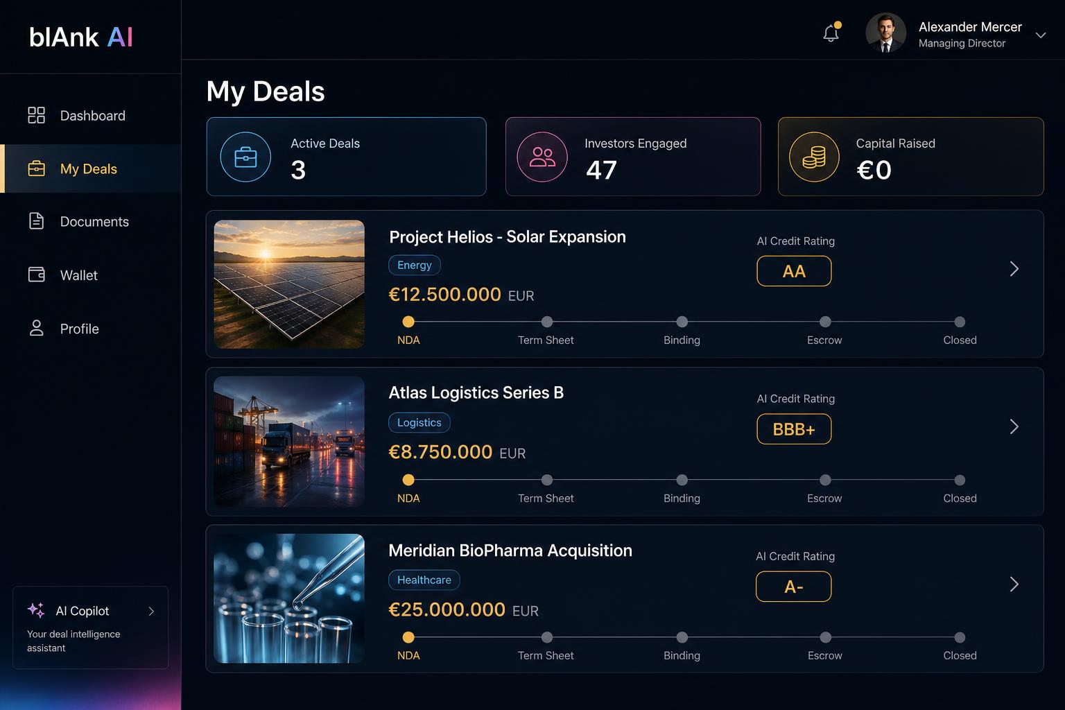 bIAnk AI — AI Investment Banking & M&A Platform